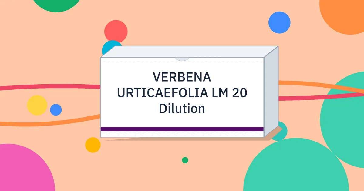 Symbolbild: Packung mit der Aufschrift VERBENA URTICAEFOLIA LM 20 Dilution (PZN 13268201) – Verfügbarkeit und Bezug in Apotheken in Frankfurt am Main