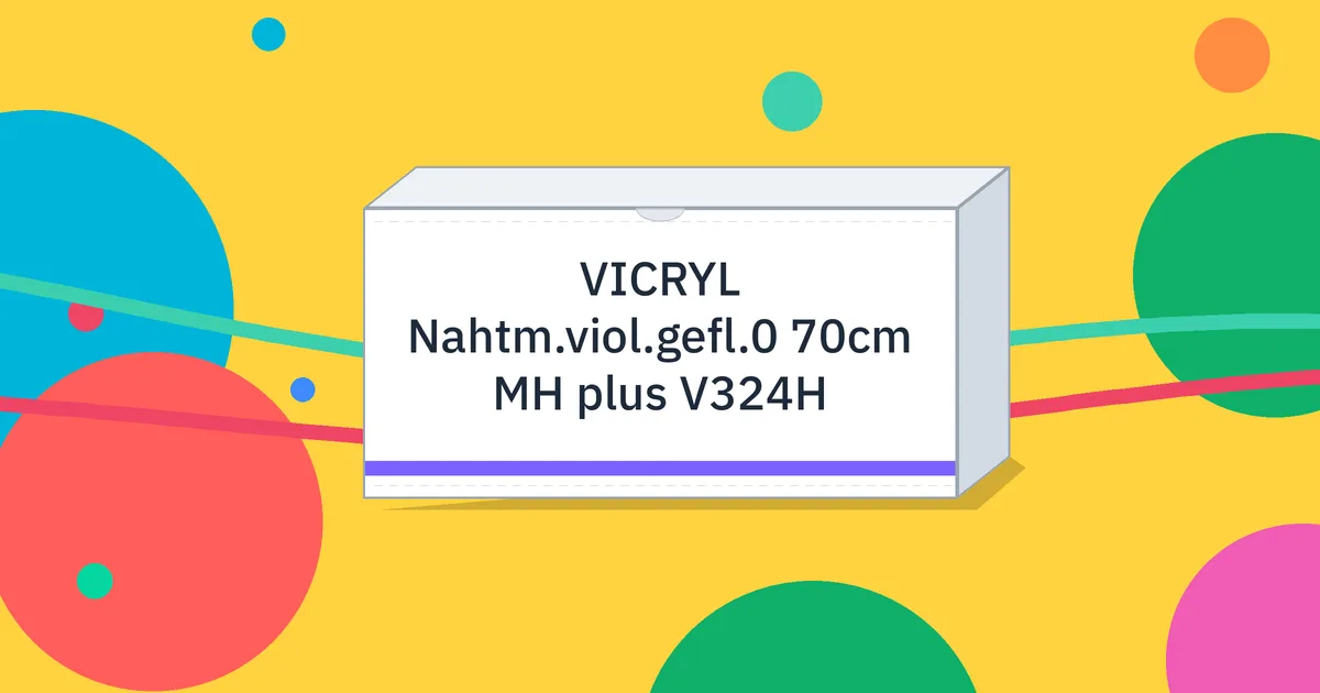 Symbolbild: Packung mit der Aufschrift VICRYL Nahtm.viol.gefl.0 70cm MH plus V324H (PZN 16393160) – Verfügbarkeit und Bezug in Apotheken in Frankfurt am Main