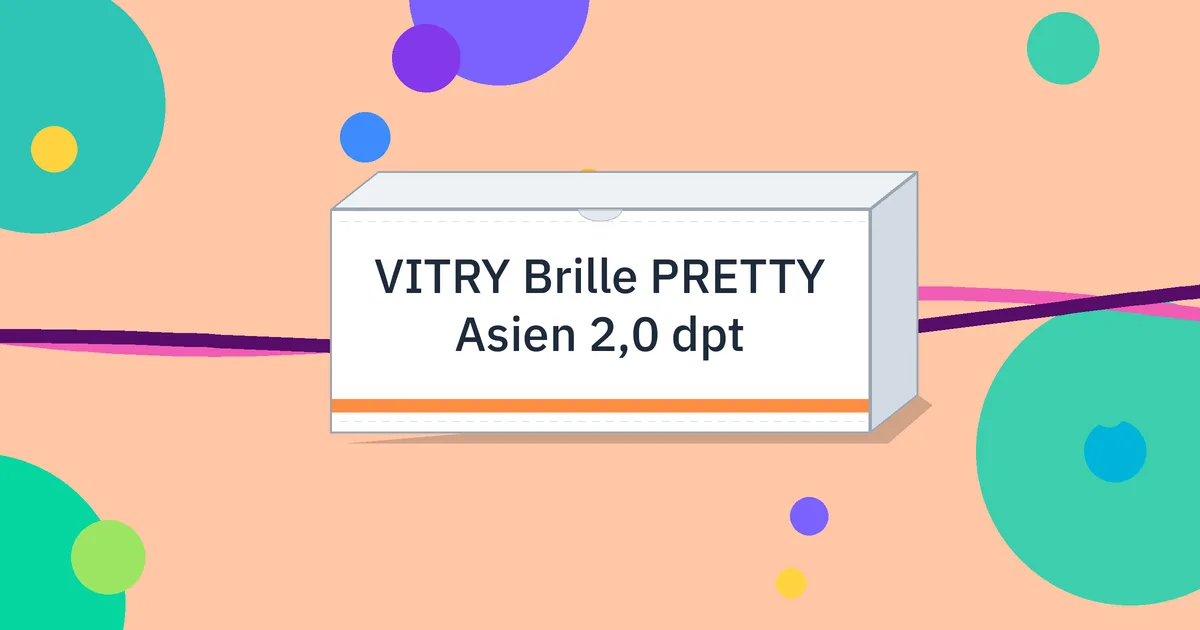Symbolbild: Packung mit der Aufschrift VITRY Brille PRETTY Asien 2,0 dpt (PZN 18163027) – Verfügbarkeit und Bezug in Apotheken in Frankfurt am Main
