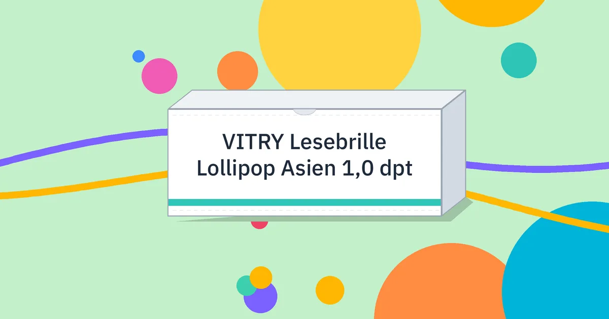 Symbolbild: Packung mit der Aufschrift VITRY Lesebrille Lollipop Asien 1,0 dpt (PZN 15622701) – Verfügbarkeit und Bezug in Apotheken in Frankfurt am Main