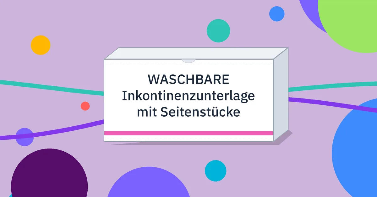 Symbolbild: Packung mit der Aufschrift WASCHBARE Inkontinenzunterlage mit Seitenstücke (PZN 20359571) – Verfügbarkeit und Bezug in Apotheken in Frankfurt am Main