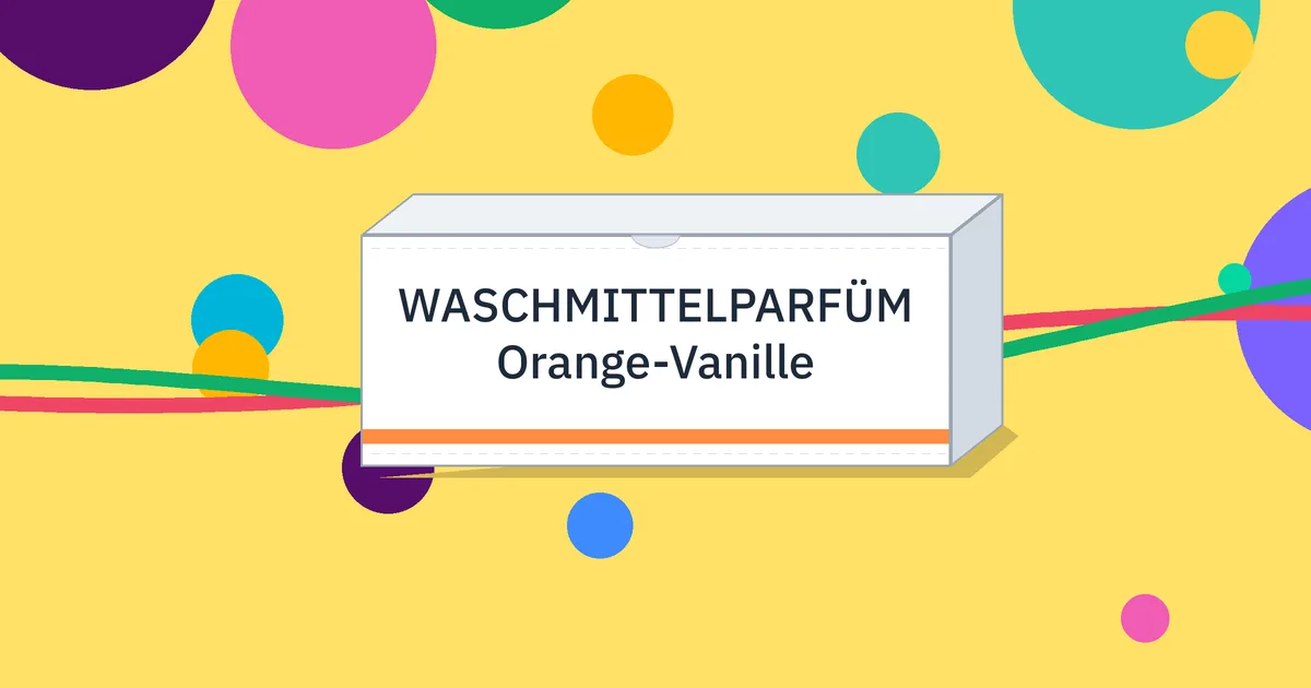 Symbolbild: Packung mit der Aufschrift WASCHMITTELPARFÜM Orange-Vanille (PZN 02694797) – Verfügbarkeit und Bezug in Apotheken in Frankfurt am Main
