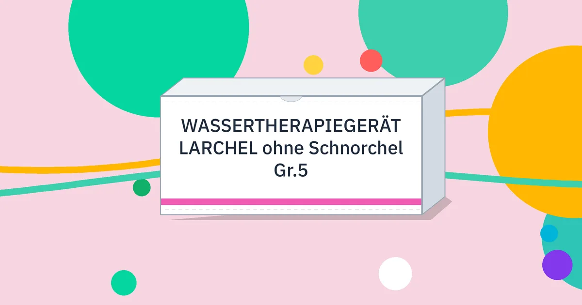 Symbolbild: Packung mit der Aufschrift WASSERTHERAPIEGERÄT LARCHEL ohne Schnorchel Gr.5 (PZN 20228018) – Verfügbarkeit und Bezug in Apotheken in Frankfurt am Main