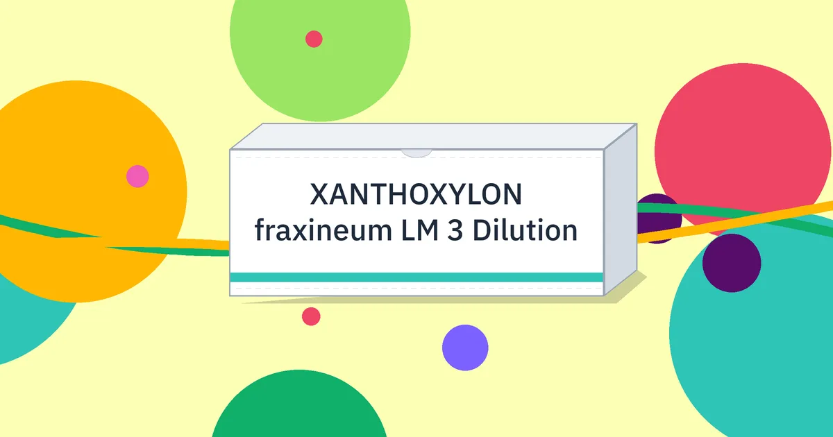 Symbolbild: Packung mit der Aufschrift XANTHOXYLON fraxineum LM 3 Dilution (PZN 13784279) – Verfügbarkeit und Bezug in Apotheken in Frankfurt am Main