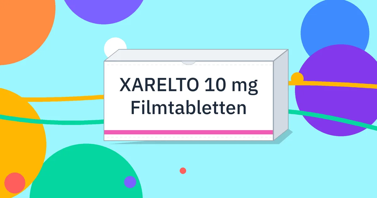 Symbolbild: Packung mit der Aufschrift XARELTO 10 mg Filmtabletten (PZN 09721534) – Verfügbarkeit und Bezug in Apotheken in Frankfurt am Main