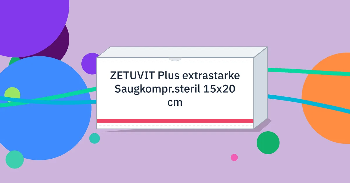 Symbolbild: Packung mit der Aufschrift ZETUVIT Plus extrastarke Saugkompr.steril 15x20 cm (PZN 18817121) – Verfügbarkeit und Bezug in Apotheken in Frankfurt am Main