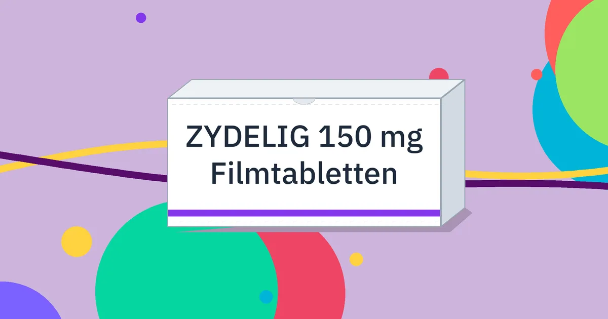 Symbolbild: Packung mit der Aufschrift ZYDELIG 150 mg Filmtabletten (PZN 11661265) – Verfügbarkeit und Bezug in Apotheken in Frankfurt am Main