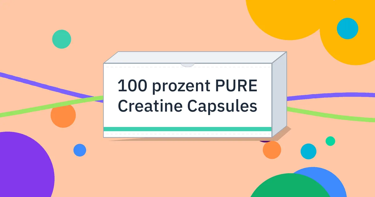 Symbolbild: Packung mit der Aufschrift 100 prozent PURE Creatine Capsules (PZN 11141382) – Verfügbarkeit und Bezug in Apotheken in Frankfurt am Main