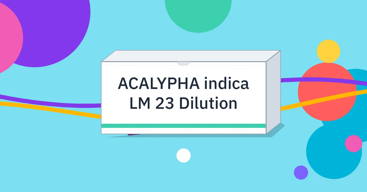 Symbolbild: Packung mit der Aufschrift ACALYPHA indica LM 23 Dilution (PZN 13262612) – Verfügbarkeit und Bezug in Apotheken in Frankfurt am Main