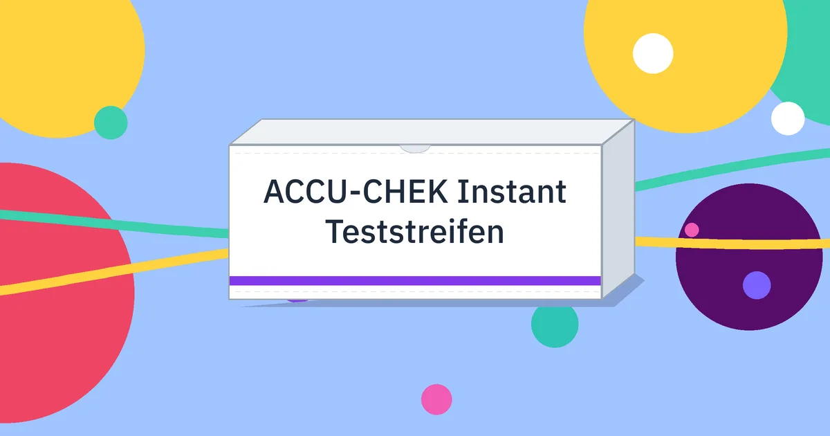 Symbolbild: Packung mit der Aufschrift ACCU-CHEK Instant Teststreifen (PZN 20415967) – Verfügbarkeit und Bezug in Apotheken in Frankfurt am Main