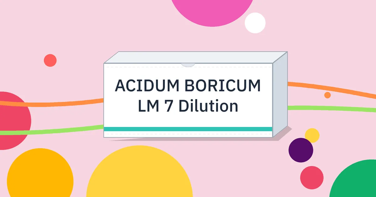 Symbolbild: Packung mit der Aufschrift ACIDUM BORICUM LM 7 Dilution (PZN 13269637) – Verfügbarkeit und Bezug in Apotheken in Frankfurt am Main