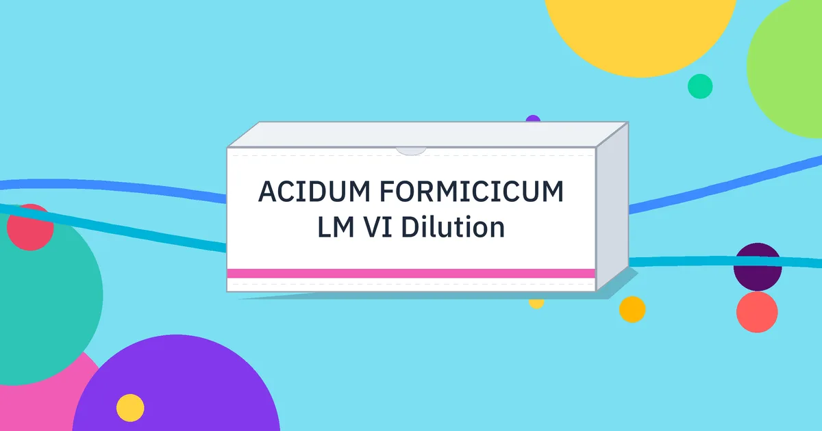 Symbolbild: Packung mit der Aufschrift ACIDUM FORMICICUM LM VI Dilution (PZN 02820807) – Verfügbarkeit und Bezug in Apotheken in Frankfurt am Main