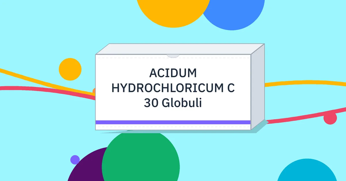 Symbolbild: Packung mit der Aufschrift ACIDUM HYDROCHLORICUM C 30 Globuli (PZN 04200670) – Verfügbarkeit und Bezug in Apotheken in Frankfurt am Main