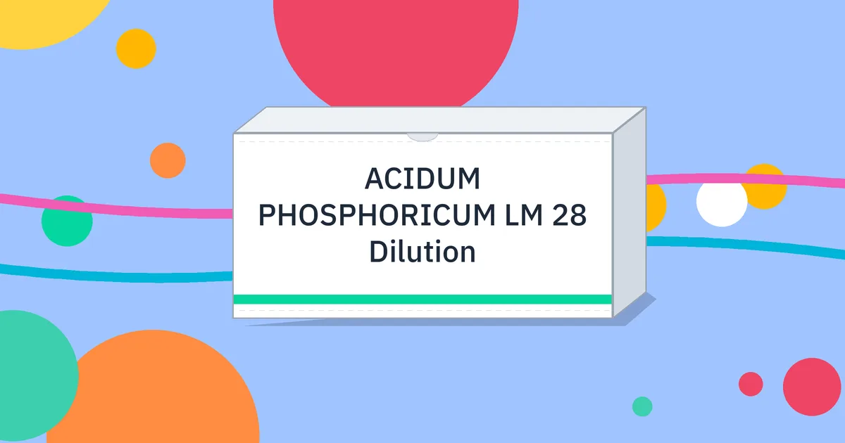 Symbolbild: Packung mit der Aufschrift ACIDUM PHOSPHORICUM LM 28 Dilution (PZN 12753331) – Verfügbarkeit und Bezug in Apotheken in Frankfurt am Main