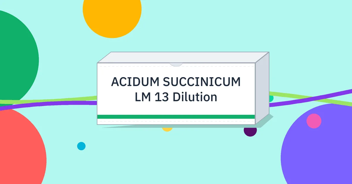 Symbolbild: Packung mit der Aufschrift ACIDUM SUCCINICUM LM 13 Dilution (PZN 13283850) – Verfügbarkeit und Bezug in Apotheken in Frankfurt am Main