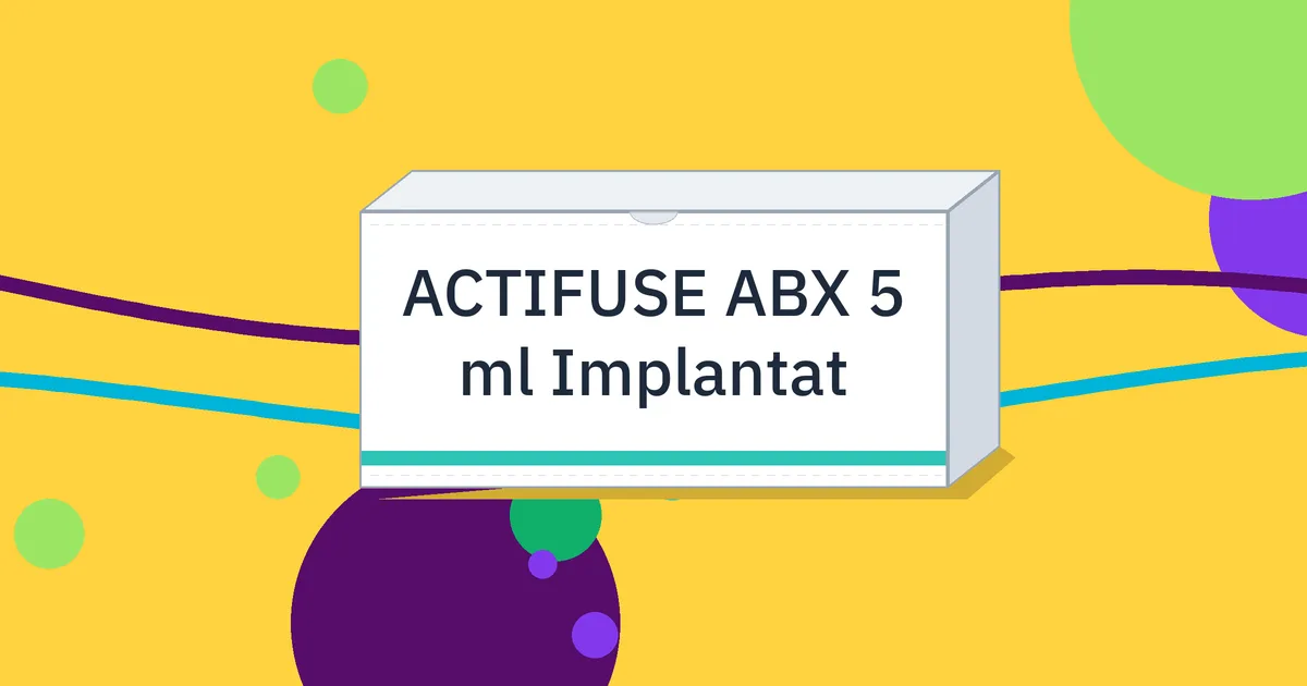 Symbolbild: Packung mit der Aufschrift ACTIFUSE ABX 5 ml Implantat (PZN 20388118) – Verfügbarkeit und Bezug in Apotheken in Frankfurt am Main