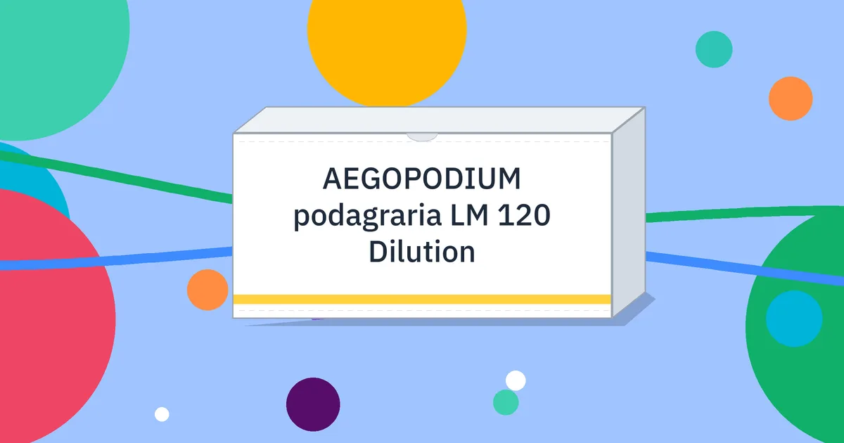 Symbolbild: Packung mit der Aufschrift AEGOPODIUM podagraria LM 120 Dilution (PZN 13298892) – Verfügbarkeit und Bezug in Apotheken in Frankfurt am Main