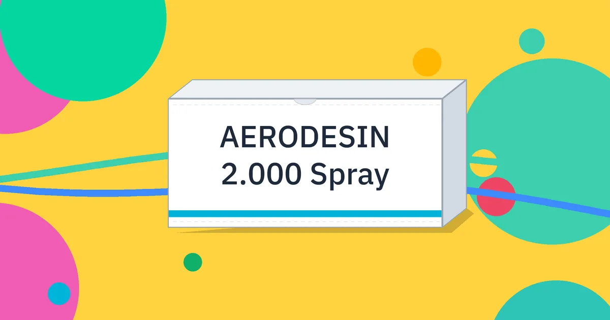 Symbolbild: Packung mit der Aufschrift AERODESIN 2.000 Spray (PZN 03057213) – Verfügbarkeit und Bezug in Apotheken in Frankfurt am Main
