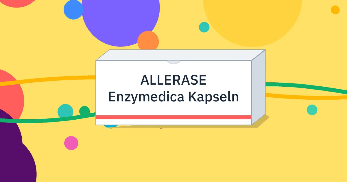 Symbolbild: Packung mit der Aufschrift ALLERASE Enzymedica Kapseln (PZN 14416891) – Verfügbarkeit und Bezug in Apotheken in Frankfurt am Main