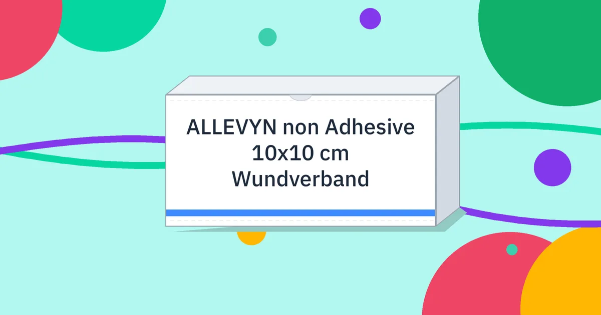 Symbolbild: Packung mit der Aufschrift ALLEVYN non Adhesive 10x10 cm Wundverband (PZN 16222317) – Verfügbarkeit und Bezug in Apotheken in Frankfurt am Main