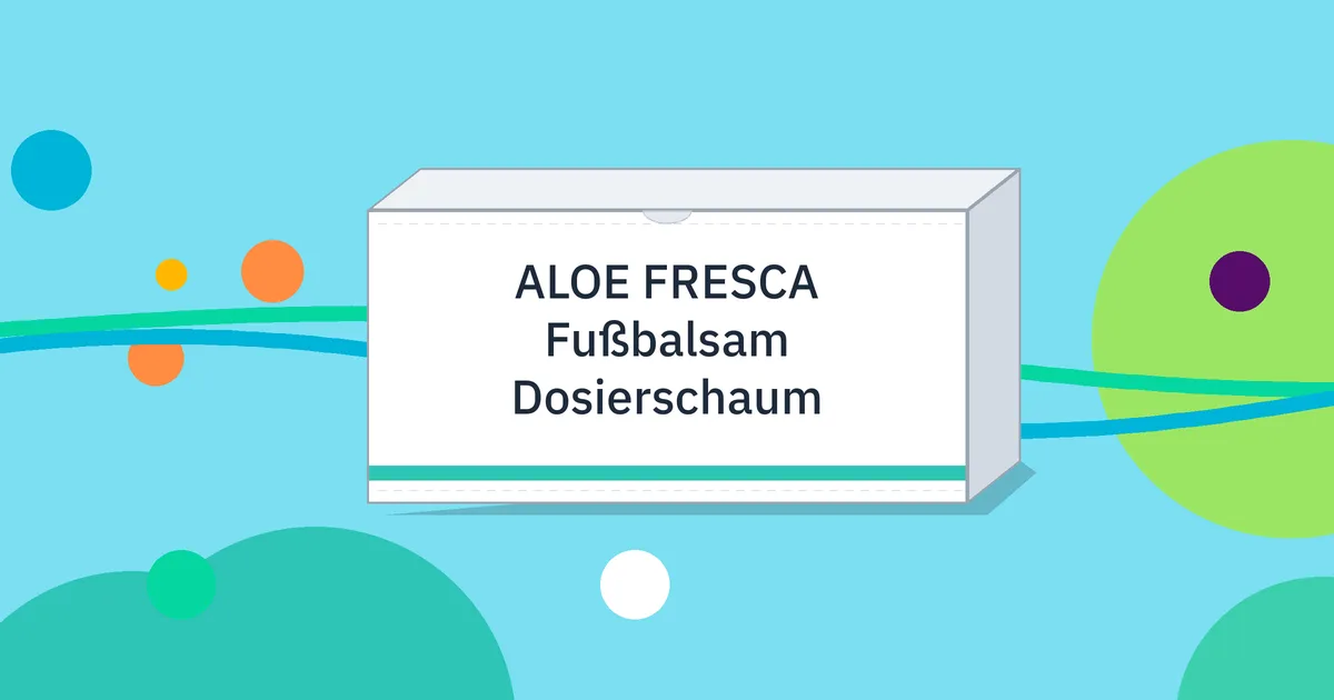 Symbolbild: Packung mit der Aufschrift ALOE FRESCA Fußbalsam Dosierschaum (PZN 04791085) – Verfügbarkeit und Bezug in Apotheken in Frankfurt am Main