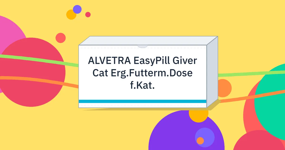 Symbolbild: Packung mit der Aufschrift ALVETRA EasyPill Giver Cat Erg.Futterm.Dose f.Kat. (PZN 19444797) – Verfügbarkeit und Bezug in Apotheken in Frankfurt am Main