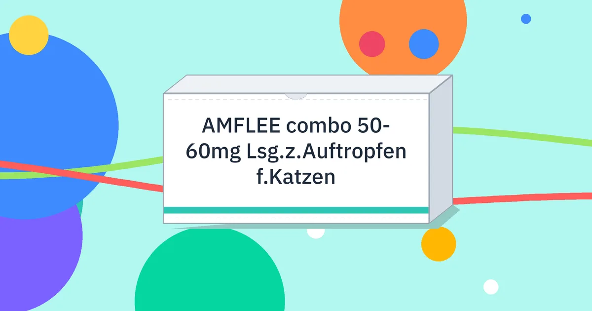Symbolbild: Packung mit der Aufschrift AMFLEE combo 50-60mg Lsg.z.Auftropfen f.Katzen (PZN 13921641) – Verfügbarkeit und Bezug in Apotheken in Frankfurt am Main