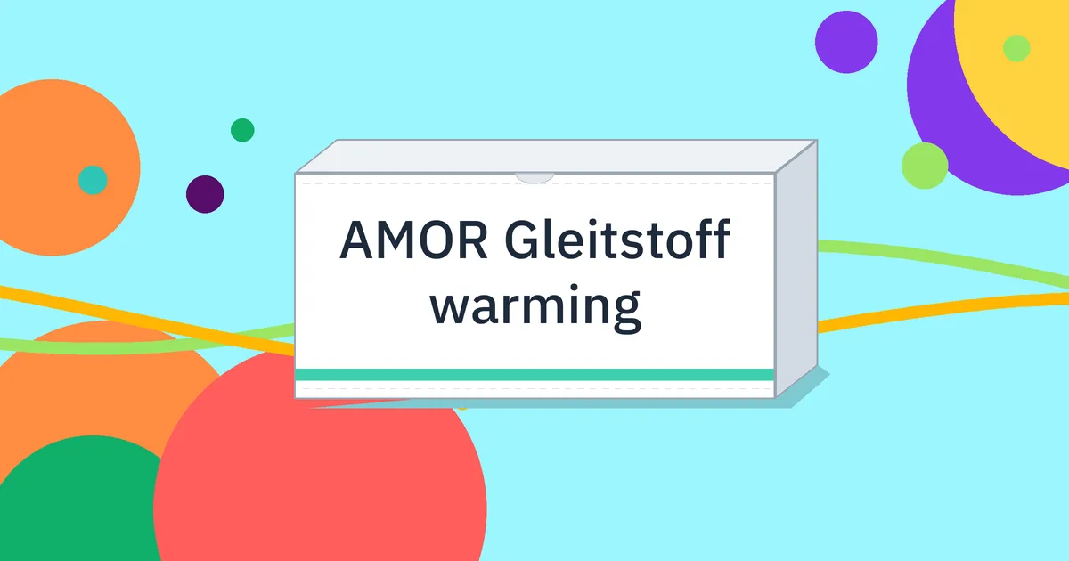 Symbolbild: Packung mit der Aufschrift AMOR Gleitstoff warming (PZN 09753534) – Verfügbarkeit und Bezug in Apotheken in Frankfurt am Main