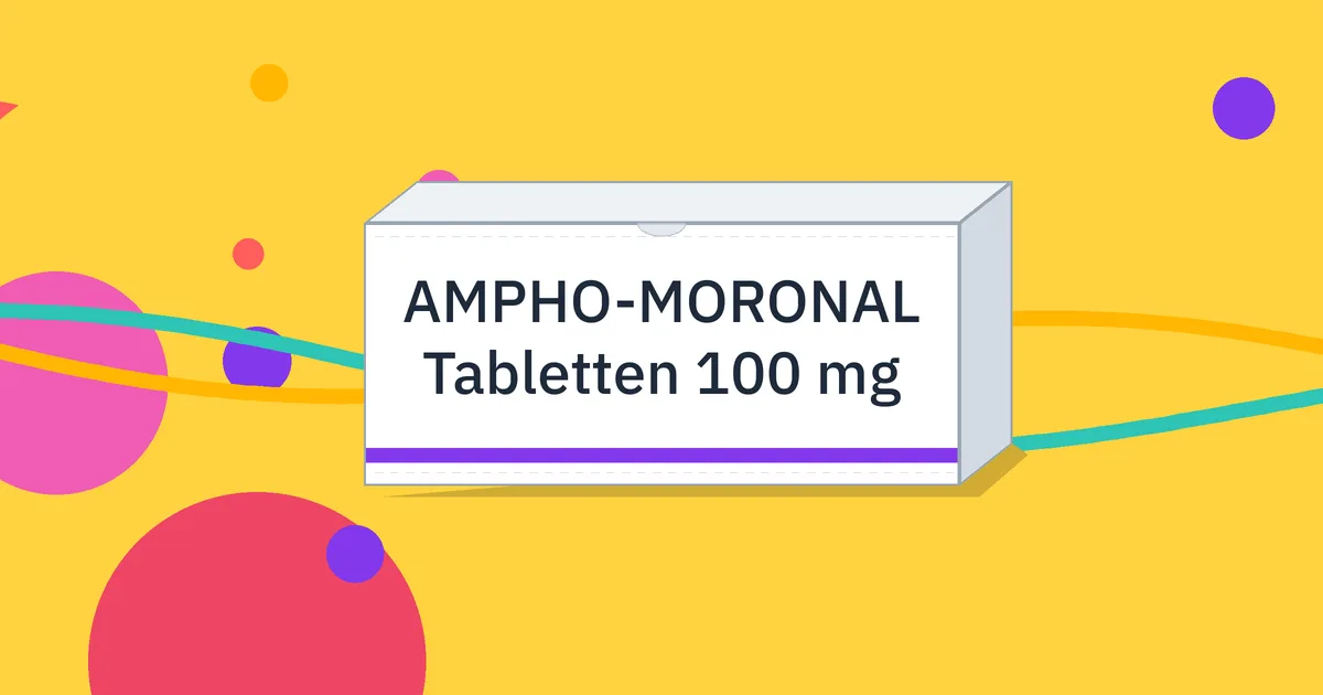 Symbolbild: Packung mit der Aufschrift AMPHO-MORONAL Tabletten 100 mg (PZN 01335435) – Verfügbarkeit und Bezug in Apotheken in Frankfurt am Main