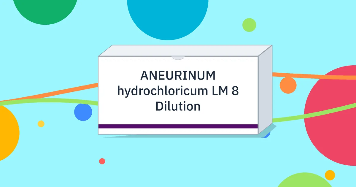 Symbolbild: Packung mit der Aufschrift ANEURINUM hydrochloricum LM 8 Dilution (PZN 13367475) – Verfügbarkeit und Bezug in Apotheken in Frankfurt am Main