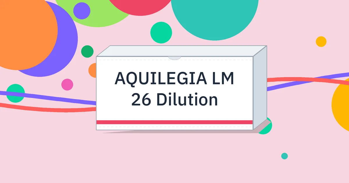 Symbolbild: Packung mit der Aufschrift AQUILEGIA LM 26 Dilution (PZN 13384060) – Verfügbarkeit und Bezug in Apotheken in Frankfurt am Main