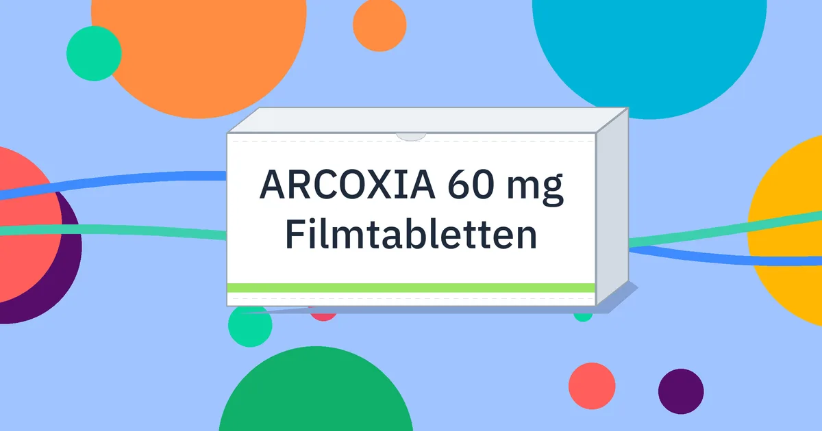 Symbolbild: Packung mit der Aufschrift ARCOXIA 60 mg Filmtabletten (PZN 11213035) – Verfügbarkeit und Bezug in Apotheken in Frankfurt am Main
