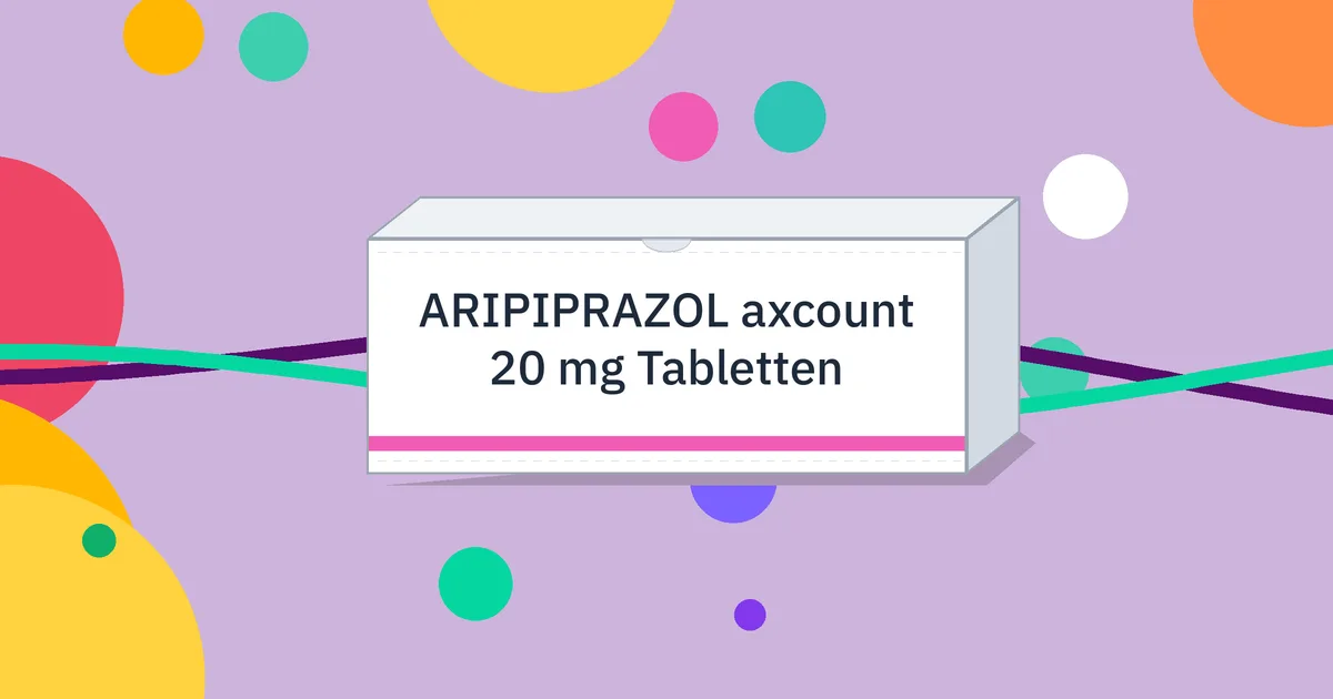 Symbolbild: Packung mit der Aufschrift ARIPIPRAZOL axcount 20 mg Tabletten (PZN 17829576) – Verfügbarkeit und Bezug in Apotheken in Frankfurt am Main