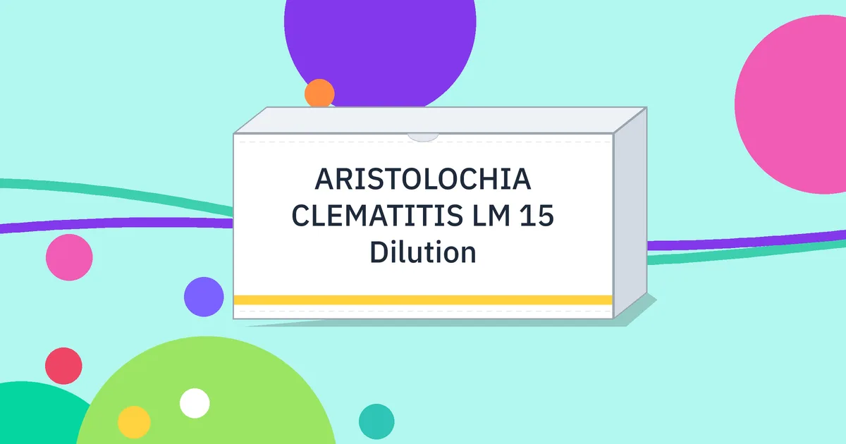 Symbolbild: Packung mit der Aufschrift ARISTOLOCHIA CLEMATITIS LM 15 Dilution (PZN 13391396) – Verfügbarkeit und Bezug in Apotheken in Frankfurt am Main