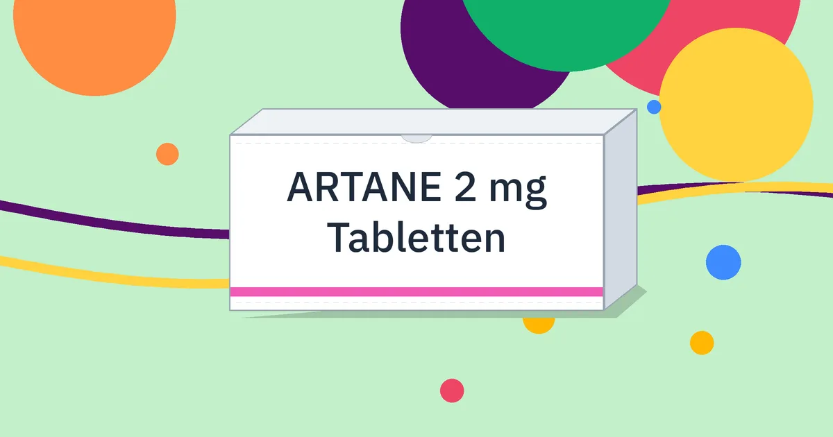 Symbolbild: Packung mit der Aufschrift ARTANE 2 mg Tabletten (PZN 00072637) – Verfügbarkeit und Bezug in Apotheken in Frankfurt am Main