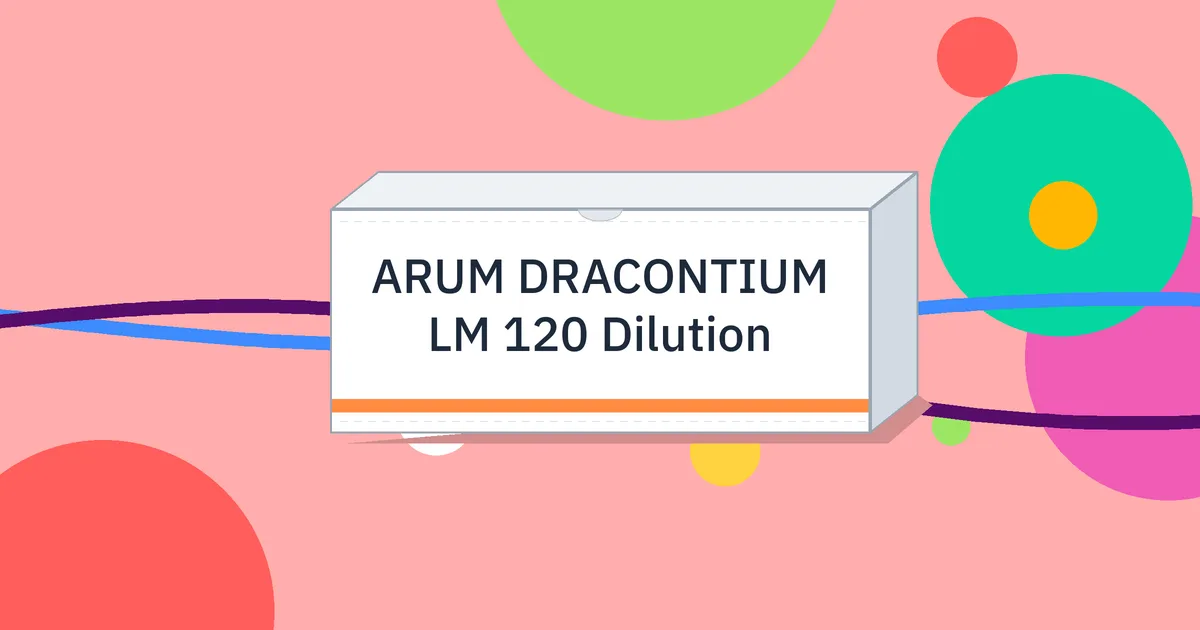 Symbolbild: Packung mit der Aufschrift ARUM DRACONTIUM LM 120 Dilution (PZN 13395833) – Verfügbarkeit und Bezug in Apotheken in Frankfurt am Main