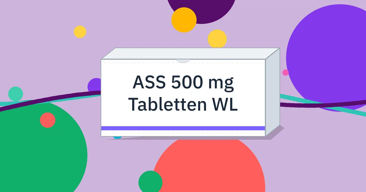 Symbolbild: Packung mit der Aufschrift ASS 500 mg Tabletten WL (PZN 16580933) – Verfügbarkeit und Bezug in Apotheken in Frankfurt am Main