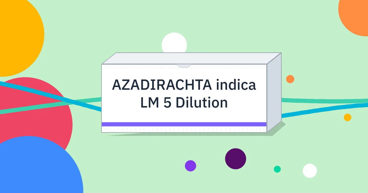 Symbolbild: Packung mit der Aufschrift AZADIRACHTA indica LM 5 Dilution (PZN 13374676) – Verfügbarkeit und Bezug in Apotheken in Frankfurt am Main