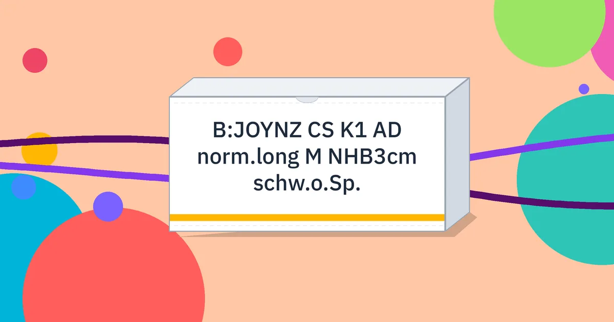 Symbolbild: Packung mit der Aufschrift B:JOYNZ CS K1 AD norm.long M NHB3cm schw.o.Sp. (PZN 20526460) – Verfügbarkeit und Bezug in Apotheken in Frankfurt am Main