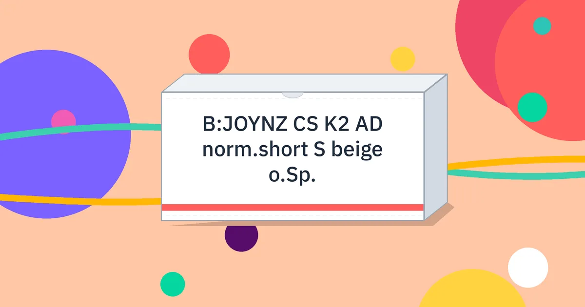 Symbolbild: Packung mit der Aufschrift B:JOYNZ CS K2 AD norm.short S beige o.Sp. (PZN 20525816) – Verfügbarkeit und Bezug in Apotheken in Frankfurt am Main