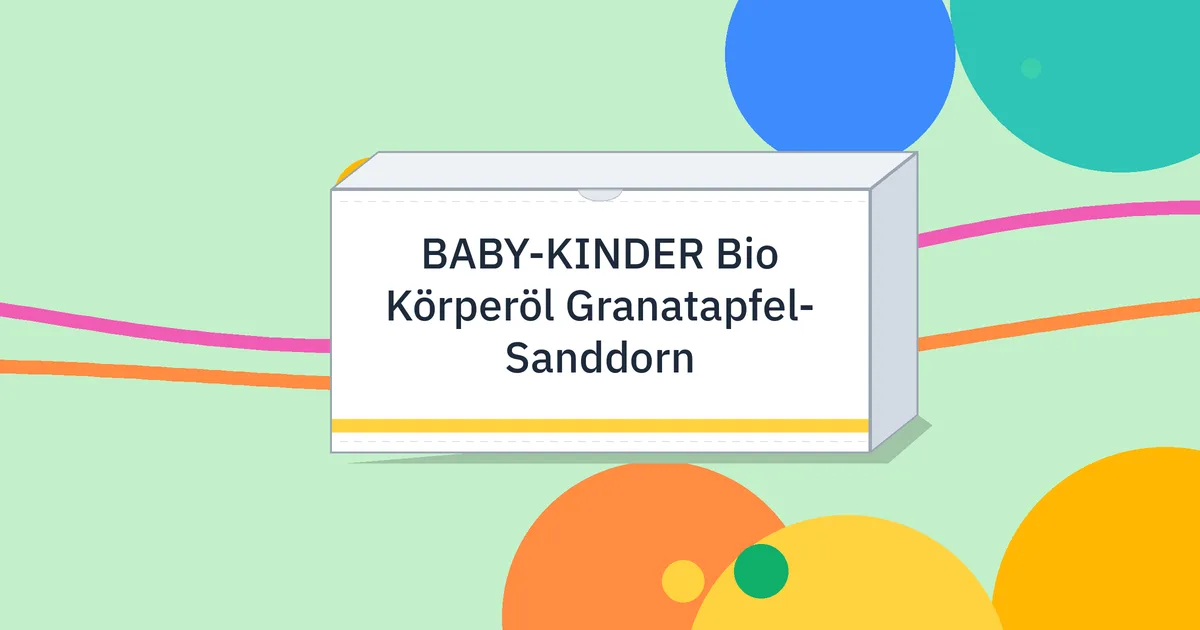 Symbolbild: Packung mit der Aufschrift BABY-KINDER Bio Körperöl Granatapfel-Sanddorn (PZN 10994415) – Verfügbarkeit und Bezug in Apotheken in Frankfurt am Main
