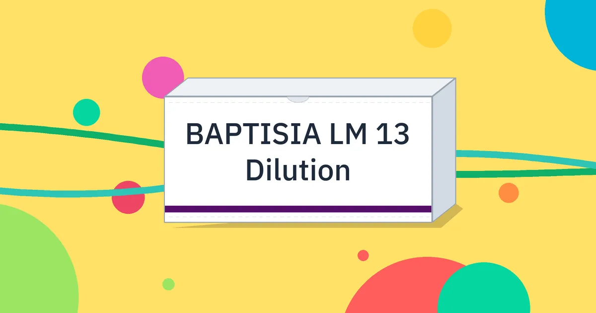 Symbolbild: Packung mit der Aufschrift BAPTISIA LM 13 Dilution (PZN 12788074) – Verfügbarkeit und Bezug in Apotheken in Frankfurt am Main