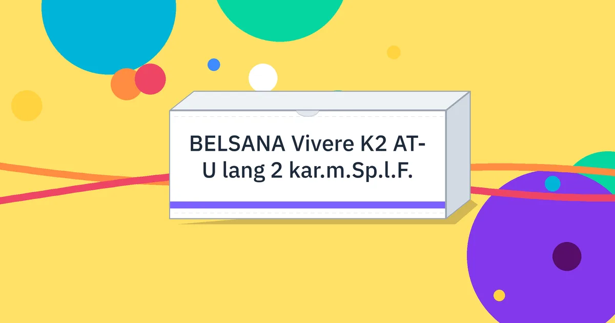 Symbolbild: Packung mit der Aufschrift BELSANA Vivere K2 AT-U lang 2 kar.m.Sp.l.F. (PZN 08537159) – Verfügbarkeit und Bezug in Apotheken in Frankfurt am Main