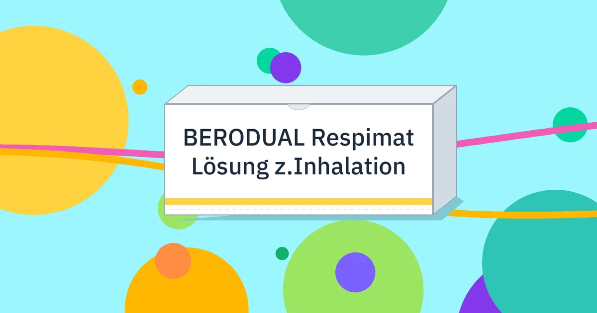 Symbolbild: Packung mit der Aufschrift BERODUAL Respimat Lösung z.Inhalation (PZN 04128978) – Verfügbarkeit und Bezug in Apotheken in Frankfurt am Main