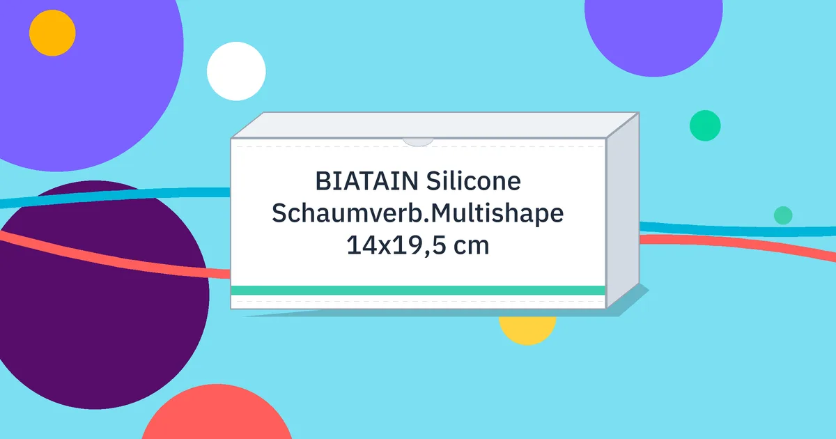 Symbolbild: Packung mit der Aufschrift BIATAIN Silicone Schaumverb.Multishape 14x19,5 cm (PZN 18123246) – Verfügbarkeit und Bezug in Apotheken in Frankfurt am Main