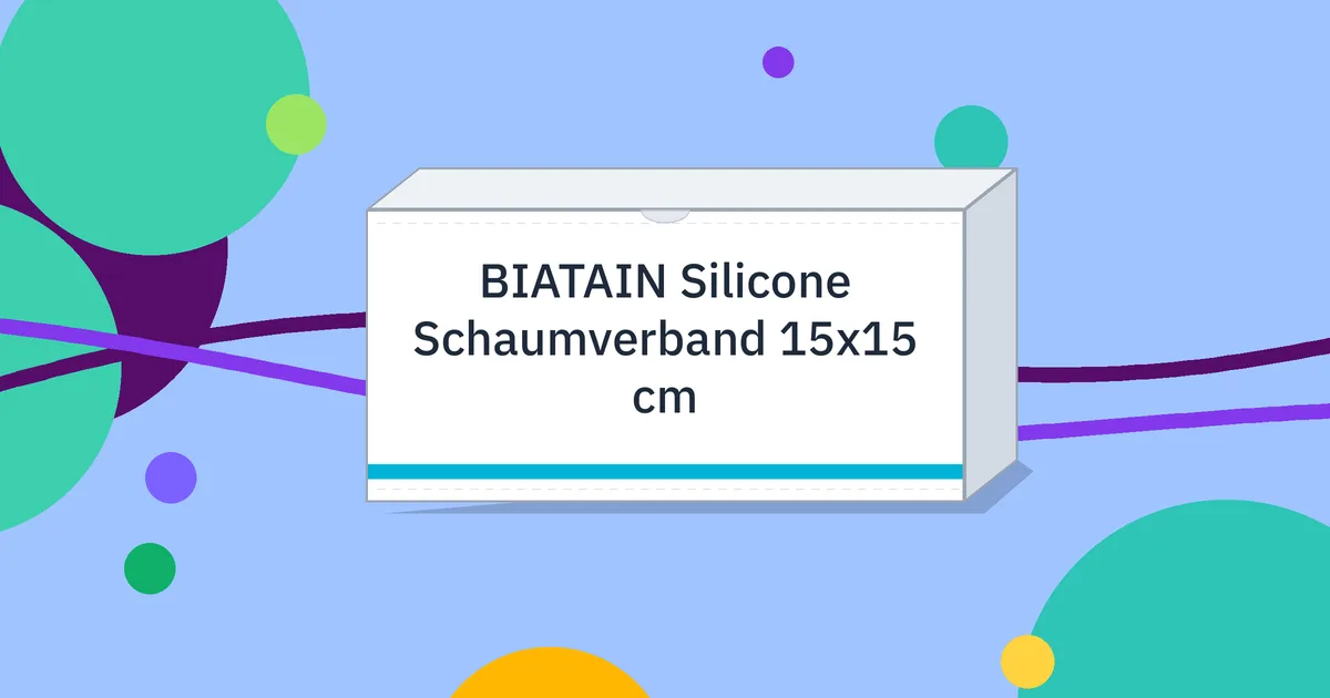 Symbolbild: Packung mit der Aufschrift BIATAIN Silicone Schaumverband 15x15 cm (PZN 19122987) – Verfügbarkeit und Bezug in Apotheken in Frankfurt am Main