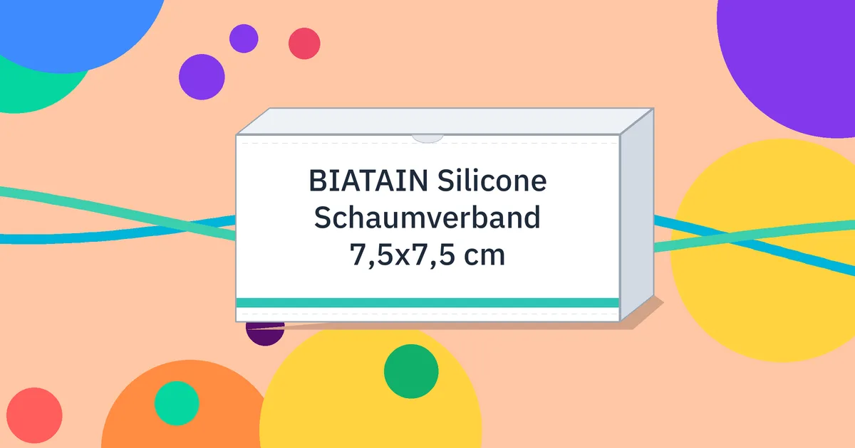 Symbolbild: Packung mit der Aufschrift BIATAIN Silicone Schaumverband 7,5x7,5 cm (PZN 20162555) – Verfügbarkeit und Bezug in Apotheken in Frankfurt am Main
