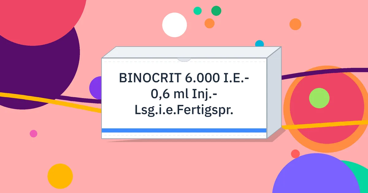 Symbolbild: Packung mit der Aufschrift BINOCRIT 6.000 I.E.-0,6 ml Inj.-Lsg.i.e.Fertigspr. (PZN 01972780) – Verfügbarkeit und Bezug in Apotheken in Frankfurt am Main
