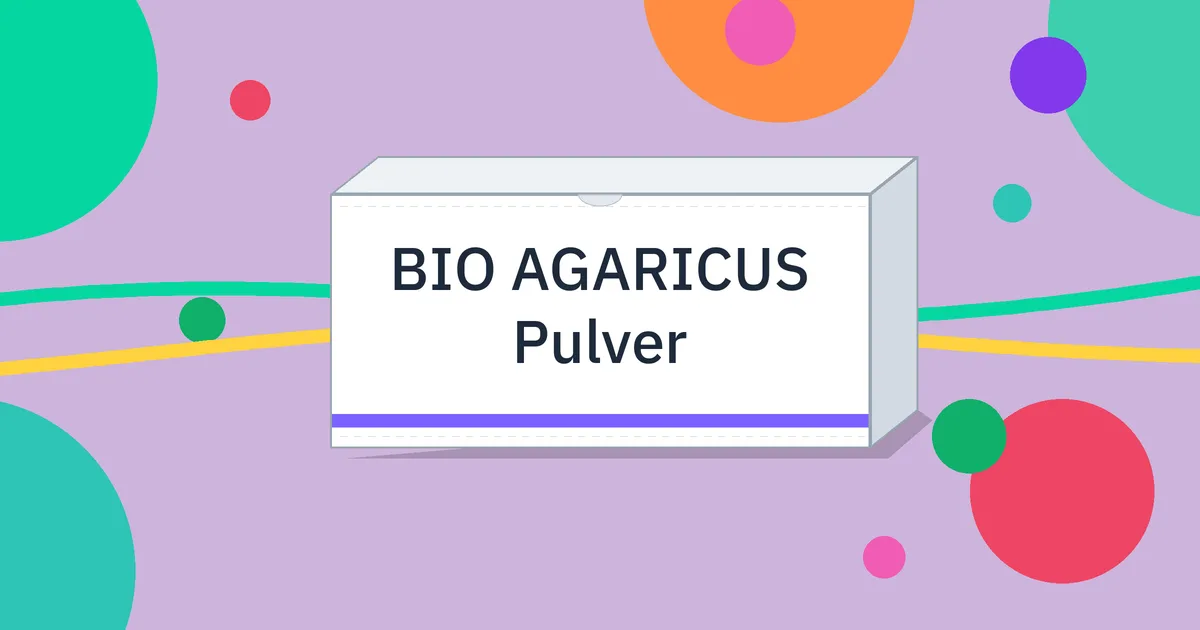 Symbolbild: Packung mit der Aufschrift BIO AGARICUS Pulver (PZN 16835735) – Verfügbarkeit und Bezug in Apotheken in Frankfurt am Main