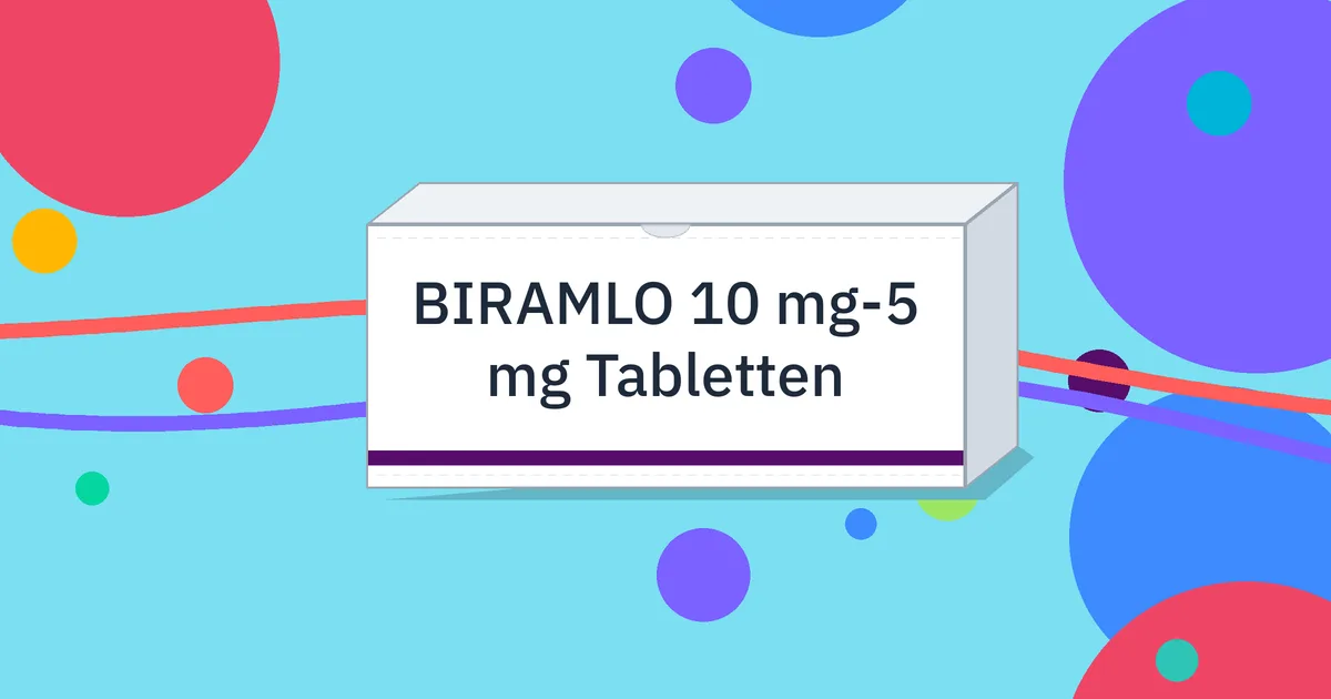 Symbolbild: Packung mit der Aufschrift BIRAMLO 10 mg-5 mg Tabletten (PZN 12450027) – Verfügbarkeit und Bezug in Apotheken in Frankfurt am Main